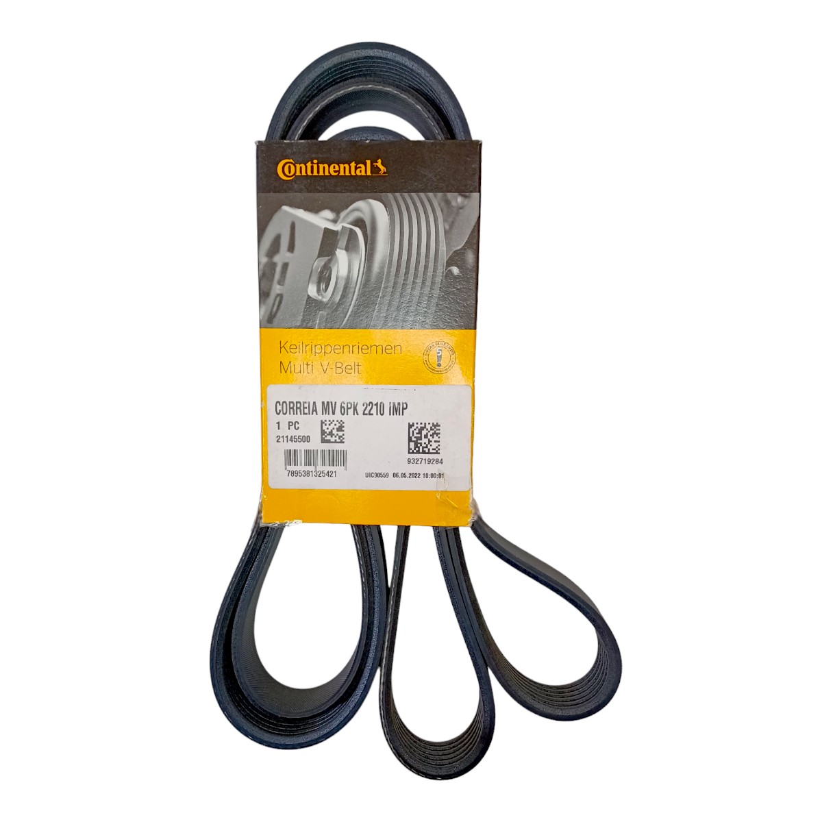 Correia Alternador / Direção hidráulica 6PK2210 Continental - Mercedes ...